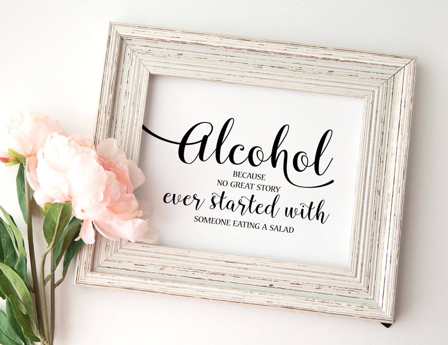Wedding printable Sign Alcohol Because No Great Story Ever