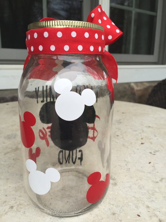 Disney Saving Jar/ Disney Savings/ Disney Fund by HoneyWestDesigns