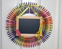 Unique crayon wreath related items | Etsy