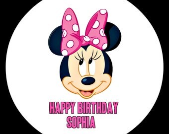 Minnie round sticker | Etsy