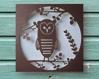 Owl papercut | Etsy