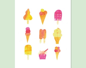 Ice cream poster | Etsy