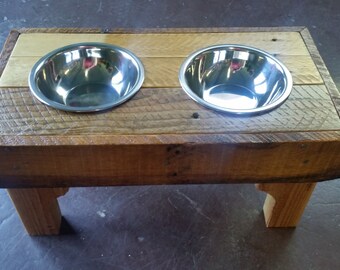 Rustic dog feeder | Etsy