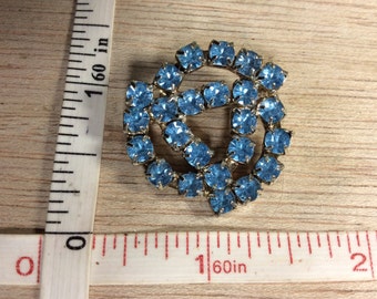 Blue rhinestone pin | Etsy