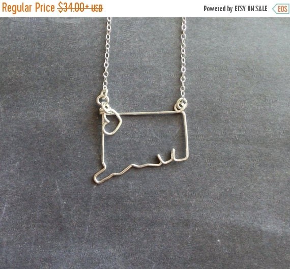 SALE Connecticut Necklace Custom State Love Necklace by theFolk