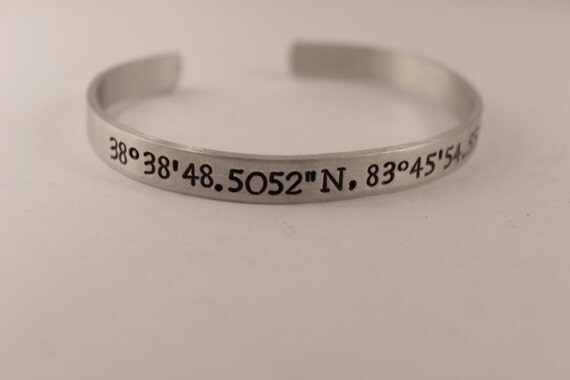 Custom Coordinate Bracelet GPS Location Coordinate Jewelry