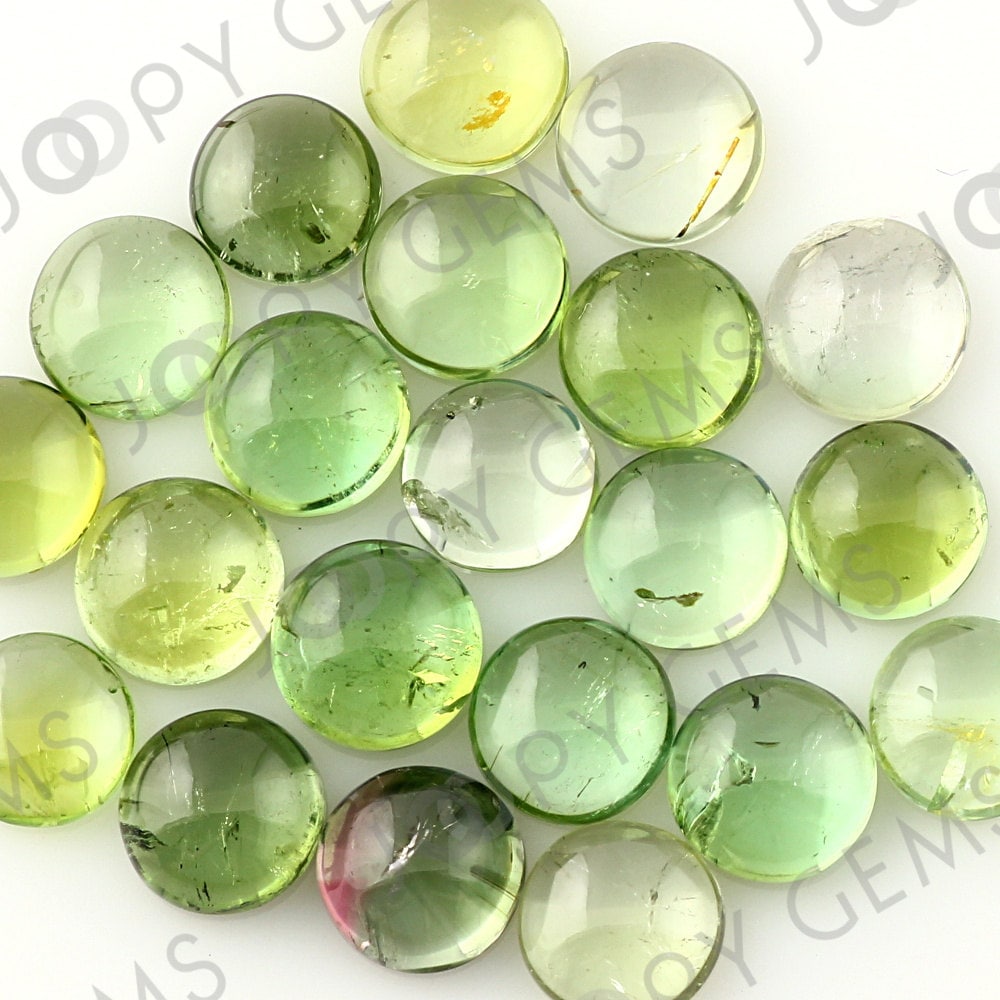 Light Green Tourmaline Cabochon 6mm Round 1 cab