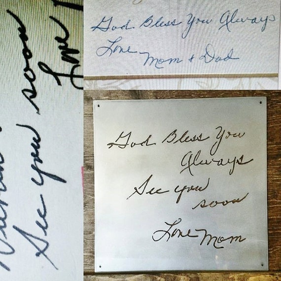 Custom Handwriting Quote Sign Personalized Handwritten Sign