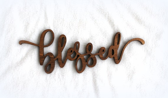 5.5 x 16 Wooden Cutout Sign blessed Made to
