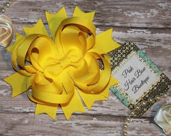 Yellow hair bow | Etsy