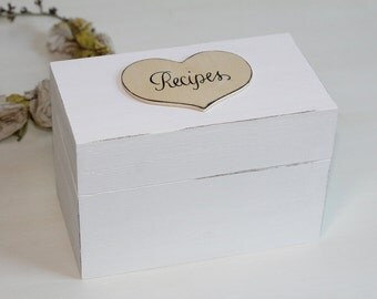 Recipe Box Personalized Burlap and Lace Includes Recipe