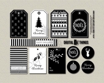 Merry Christmas Script Typography Holiday Decor by DigitalThings