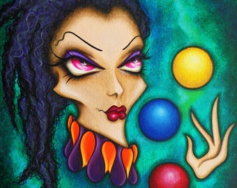 ORIGINAL Gothic Fantasy Lowbrow Woman Girl Face by NatalieVonRaven