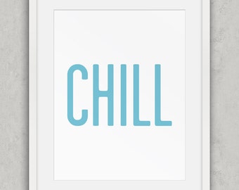 Chill word art | Etsy