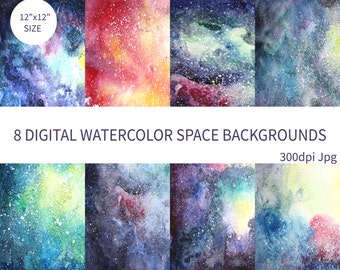 Night sky watercolor | Etsy