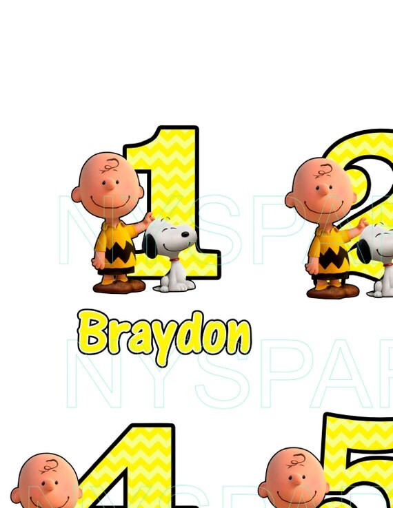 Items similar to Charlie Brown Peanuts Snoopy Personalized Birthday ...