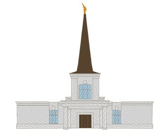 Manhattan New York City Temple Simple Small by OCDEmbroidery