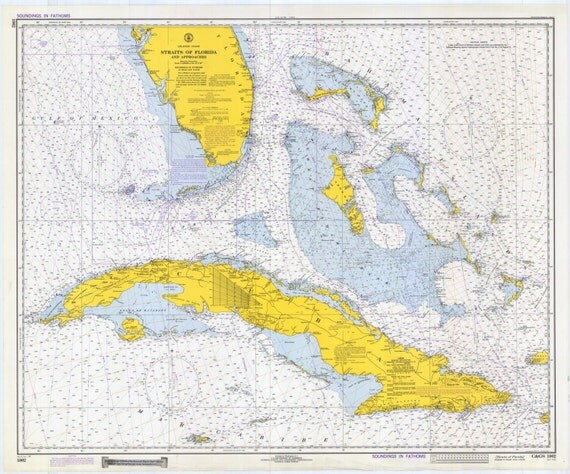 Straits of Florida and Approaches 1973 Nautical Map