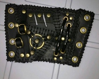 Items similar to UV Green Cyber Post Apocalyptic Black Leather Shoulder ...