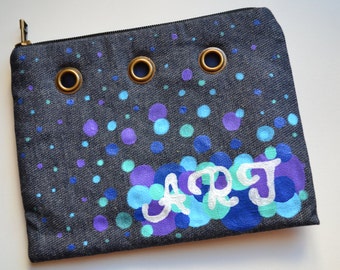 Pencil Case Art Case Pen Case Painted Pencil Case Abstract