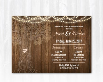 Tree Wedding Invitation DIY PRINTABLE Digital File or Print
