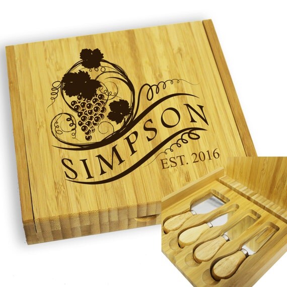 Personalized Cheese Board Set Cheese Knife Engraved Cheese