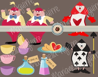 Alice in Wonderland Clip Art Set