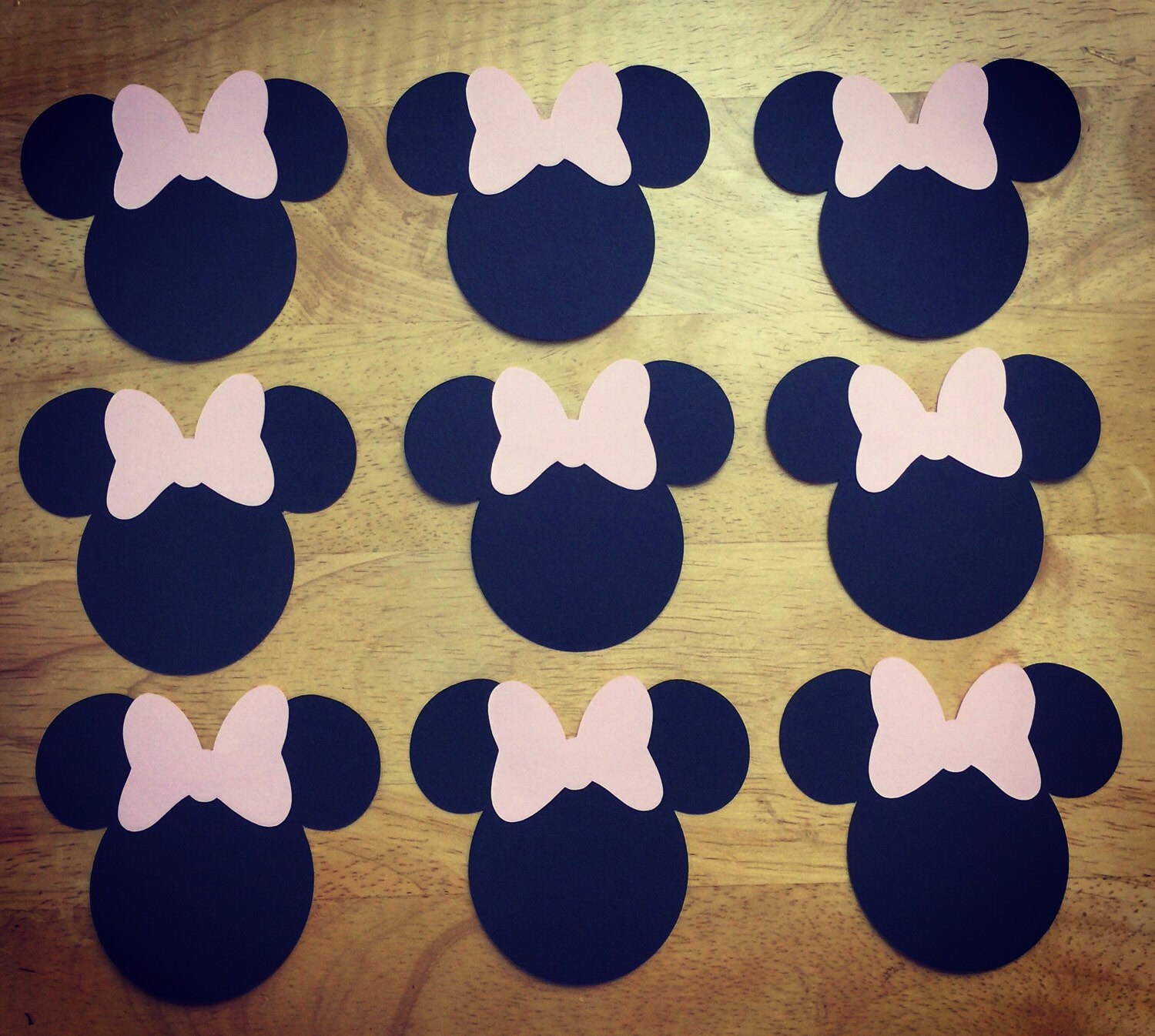 Minnie Mouse Cut Outs with Bows Various Sizes and Colors