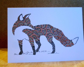 Pen and ink fox | Etsy