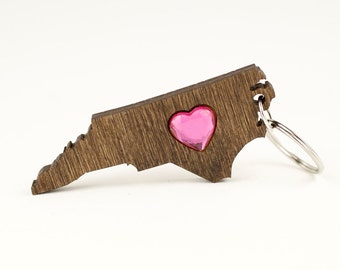 Kauai Keychain Hawaiian Island of Kauai Wooden Key Ring