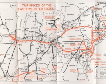 Ohio turnpike map | Etsy