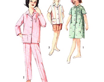 Simplicity 1434 Sewing Pattern 60s Boys Pajamas In Two Lengths