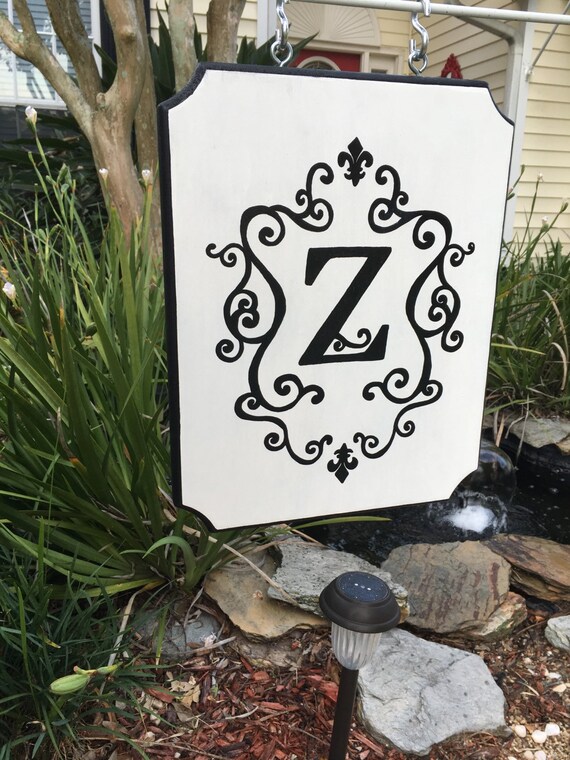 Monogram flag Monogram garden sign personalized intial sign