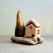 Sculpture Little house and tree Rustic cottage Beach