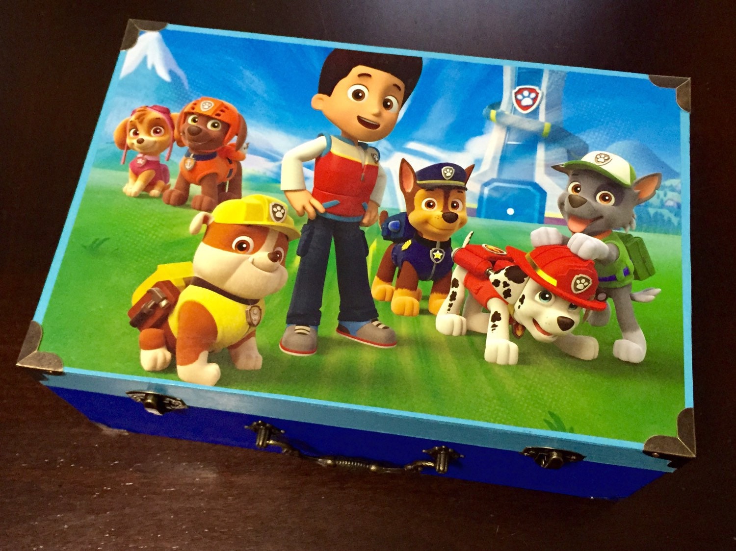 Paw patrol keepsake box for boys blue toy box treasure box Paw