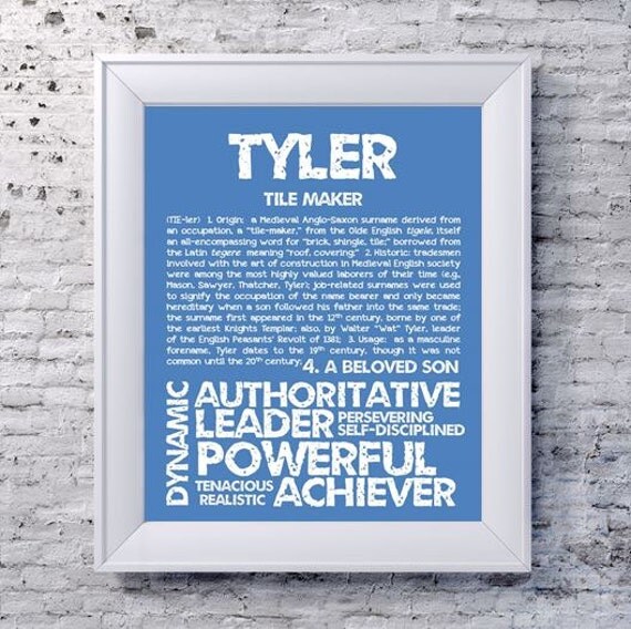 TYLER Personalized Name Print / Typography Print / Detailed