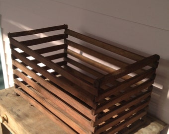 Wooden slat crate | Etsy