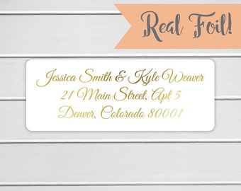 Wedding Invitation Return Address Labels White by OrangeUmbrellaCo