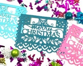 Items similar to Papel Picado Fiesta Christmas Banner, Mexican ...