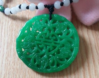 Jade luck pendant | Etsy