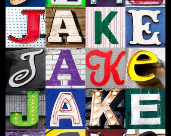 Jake name art | Etsy