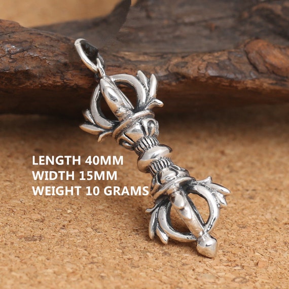 Sterling Silver Double Dorje Pendant 925 Silver Dorje