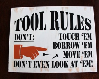 Tool rules sign | Etsy