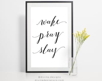 Wake pray slay | Etsy