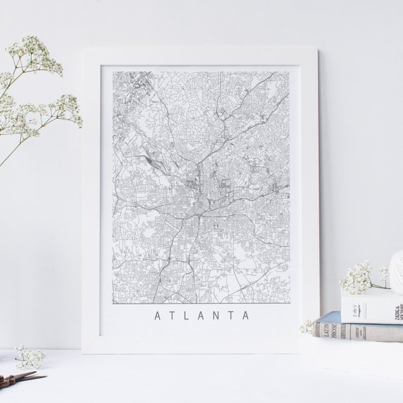 ATLANTA MAP High Quality Giclee Print Minimalist Atlanta
