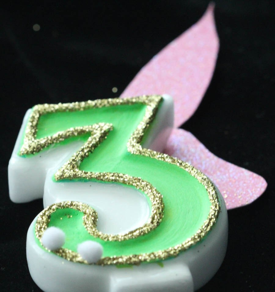Tinker Bell number candle. by GlammedEvents on Etsy