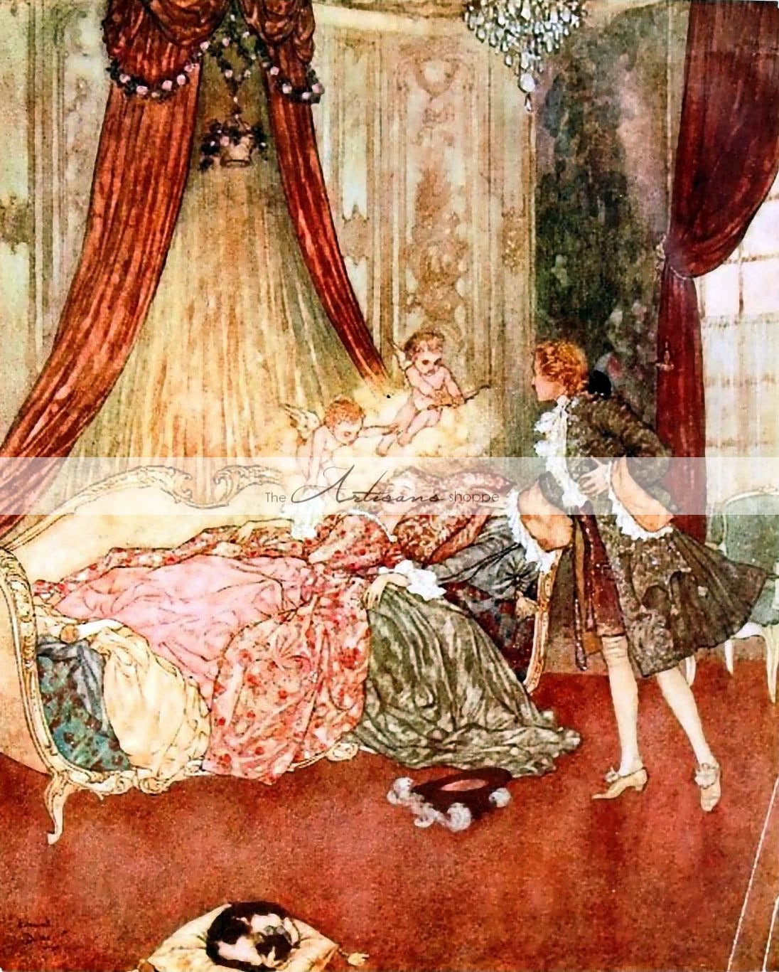 Sleeping Beauty Antique Fairy Tale Art Digital Download
