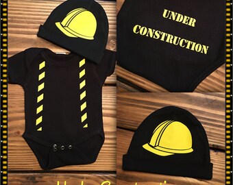 Crochet Newborn Construction Worker Baby Set Pattern