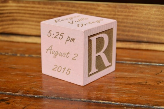Personalized Baby Block New Baby Gift Newborn Baby Gift