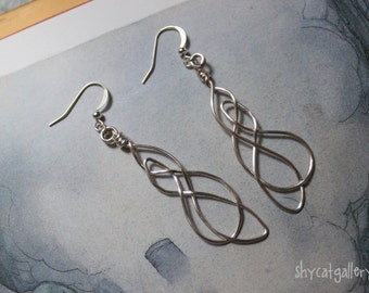Celtic Loops Copper Wire Earrings Celtic Knot Jewelry